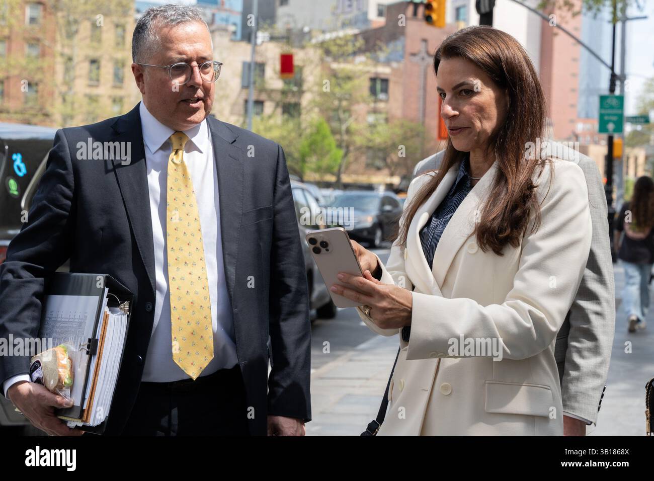 New York, USA. 25th Apr, 2025. Legal team of accused Healthcare CEO ...