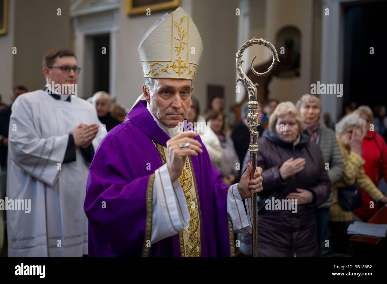 Apostolic Nuncio, Archbishop Dr. Georg Gänswein leads a prayer for late ...