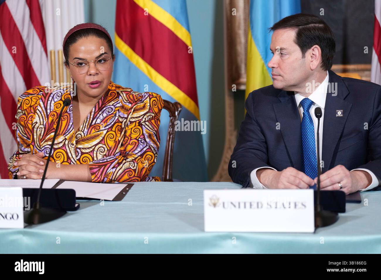 Congo's Foreign Minister Therese Kayikwamba Wagner speaks as Secretary ...