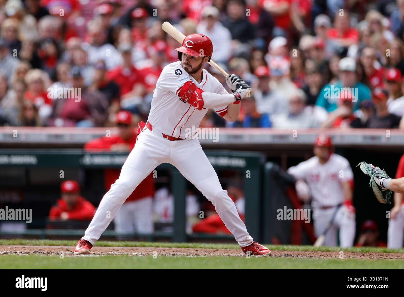 CINCINNATI, OH - APRIL 17: Cincinnati Reds second baseman Gavin Lux (2 ...