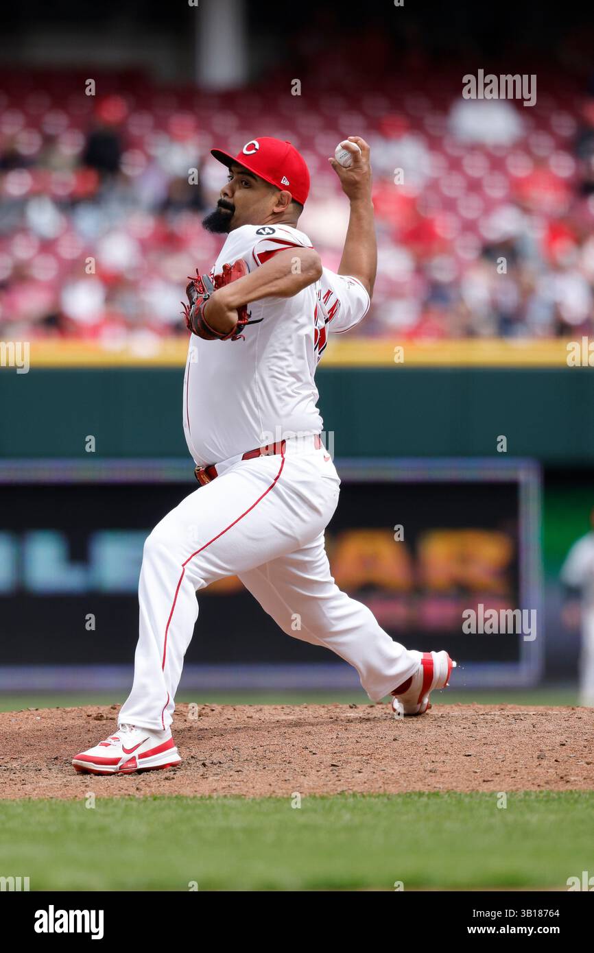 CINCINNATI, OH - APRIL 17: Cincinnati Reds pitcher Tony Santillan (64 ...