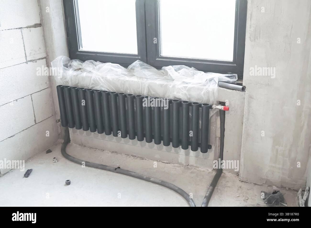 Radiators of the heating system, Radiators with cylindrical tubes Stock ...
