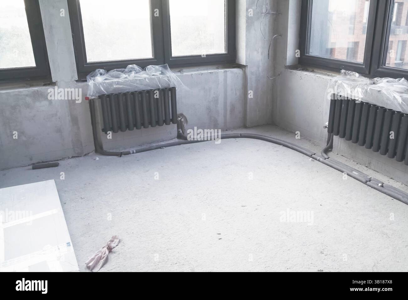 Radiators of the heating system, Radiators with cylindrical tubes Stock ...