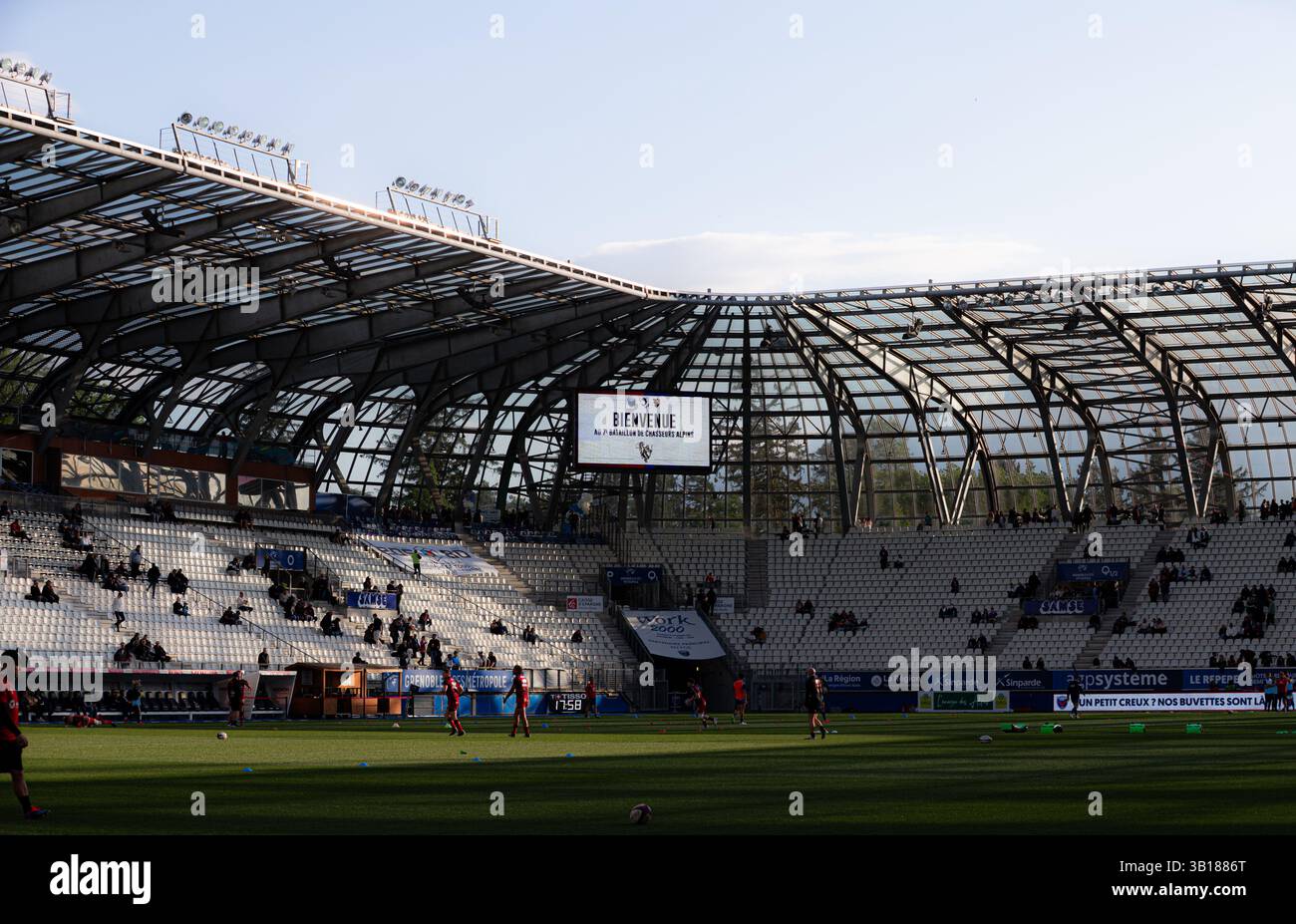 Stade des Alpes during 2nd Division French Rugby Championship game ...