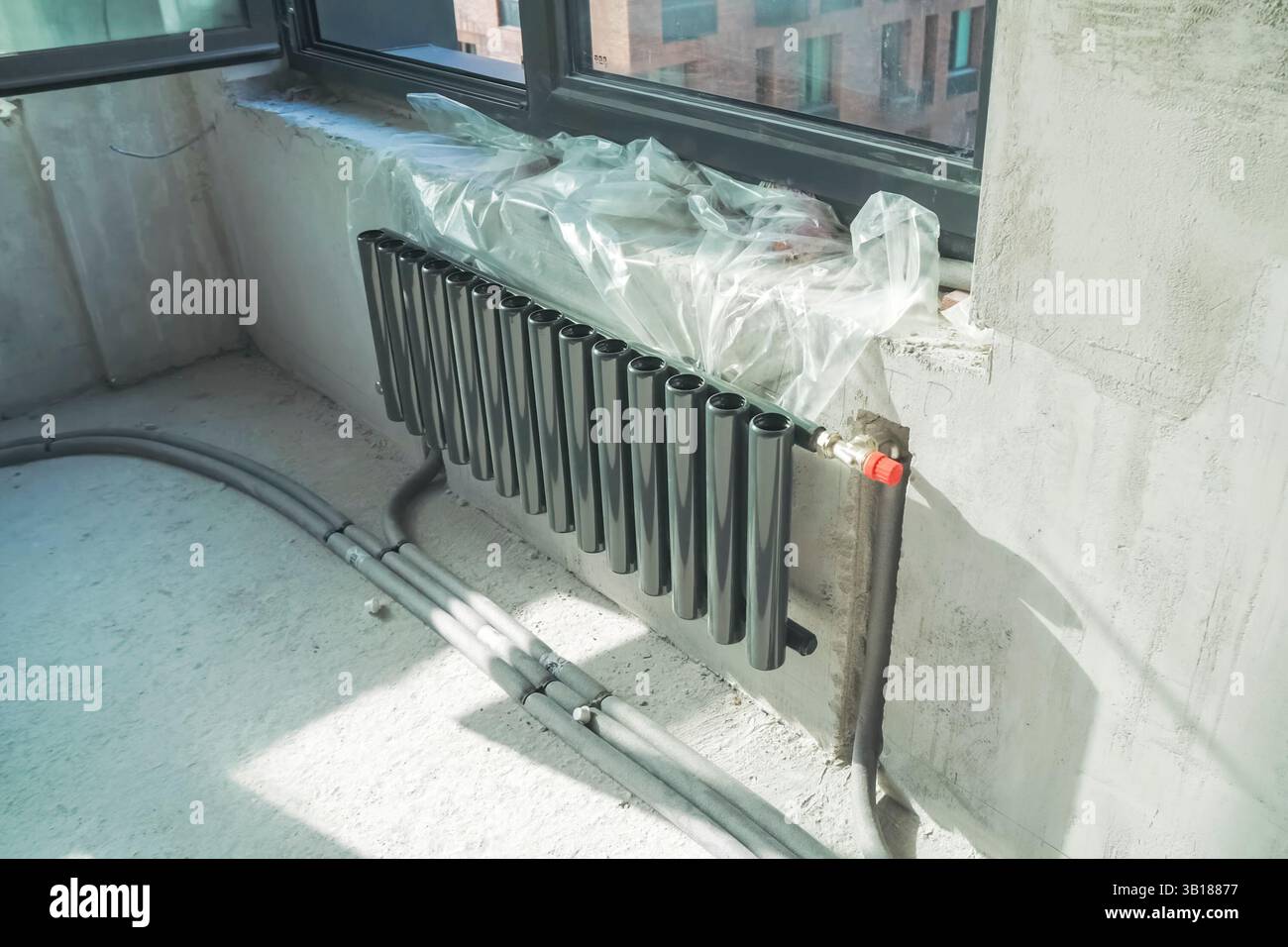 Radiators of the heating system, Radiators with cylindrical tubes Stock ...