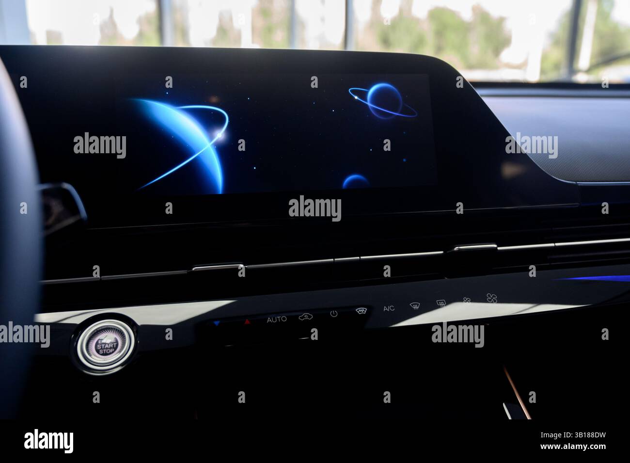 main screen in modern car dashboard. car dashboard screen Stock Photo ...