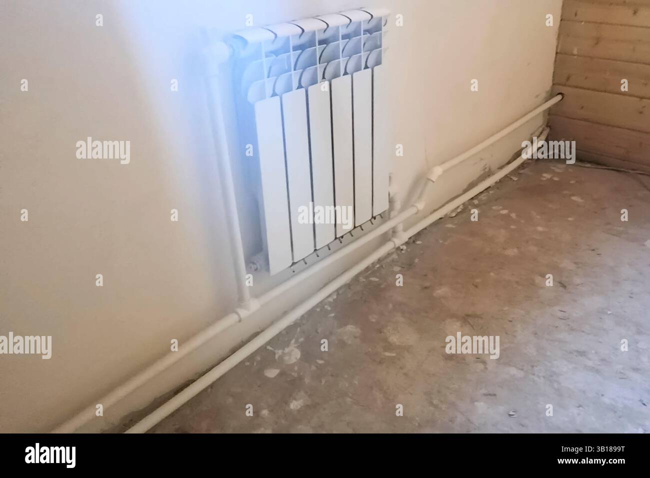 Heating radiators in a private house. installation of new radiators ...