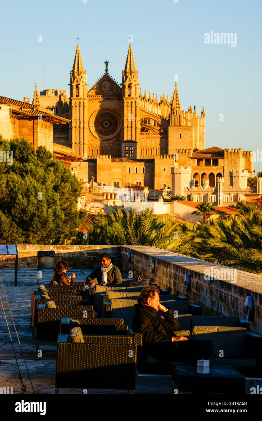 Mallorca Cathedral from the terrace of es Baluard (Museum of Modern and ...
