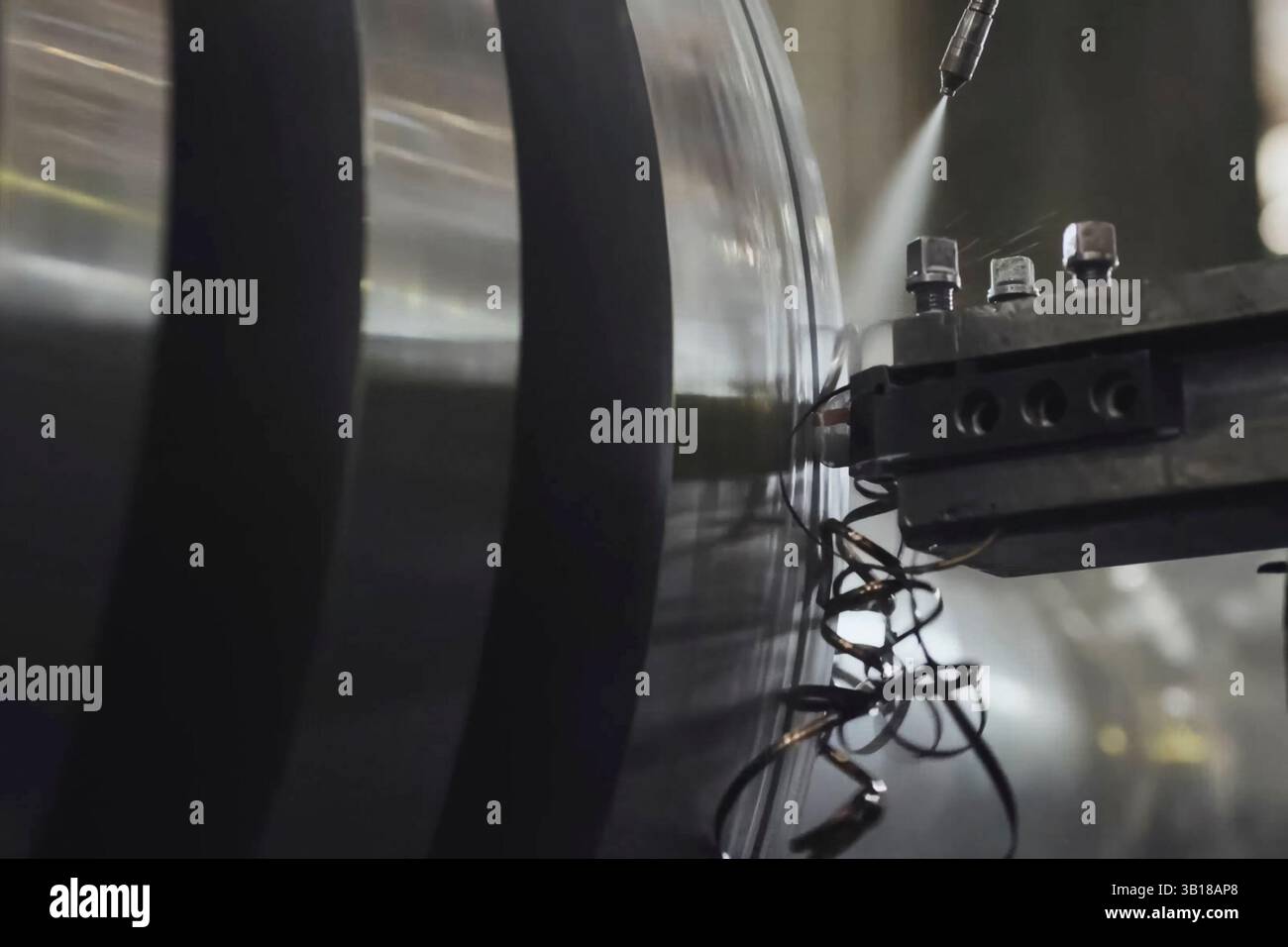 Milling machine for metal processing. Turbine production Stock Photo ...