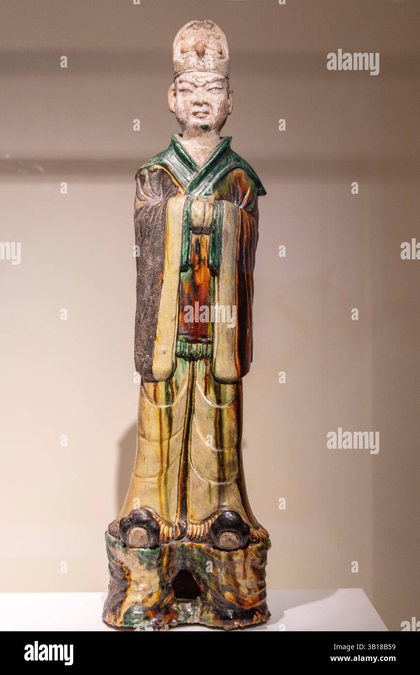 Tomb figure of a court official, China, 7th century, Tang dynasty ...