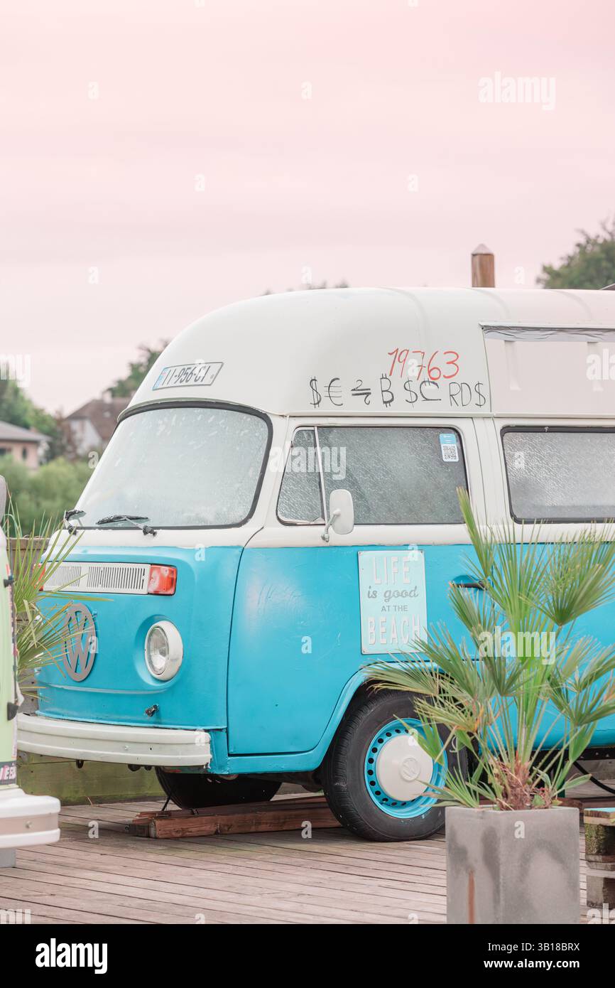 Vintage Volkswagen California camper van parked outdoors, symbol of ...