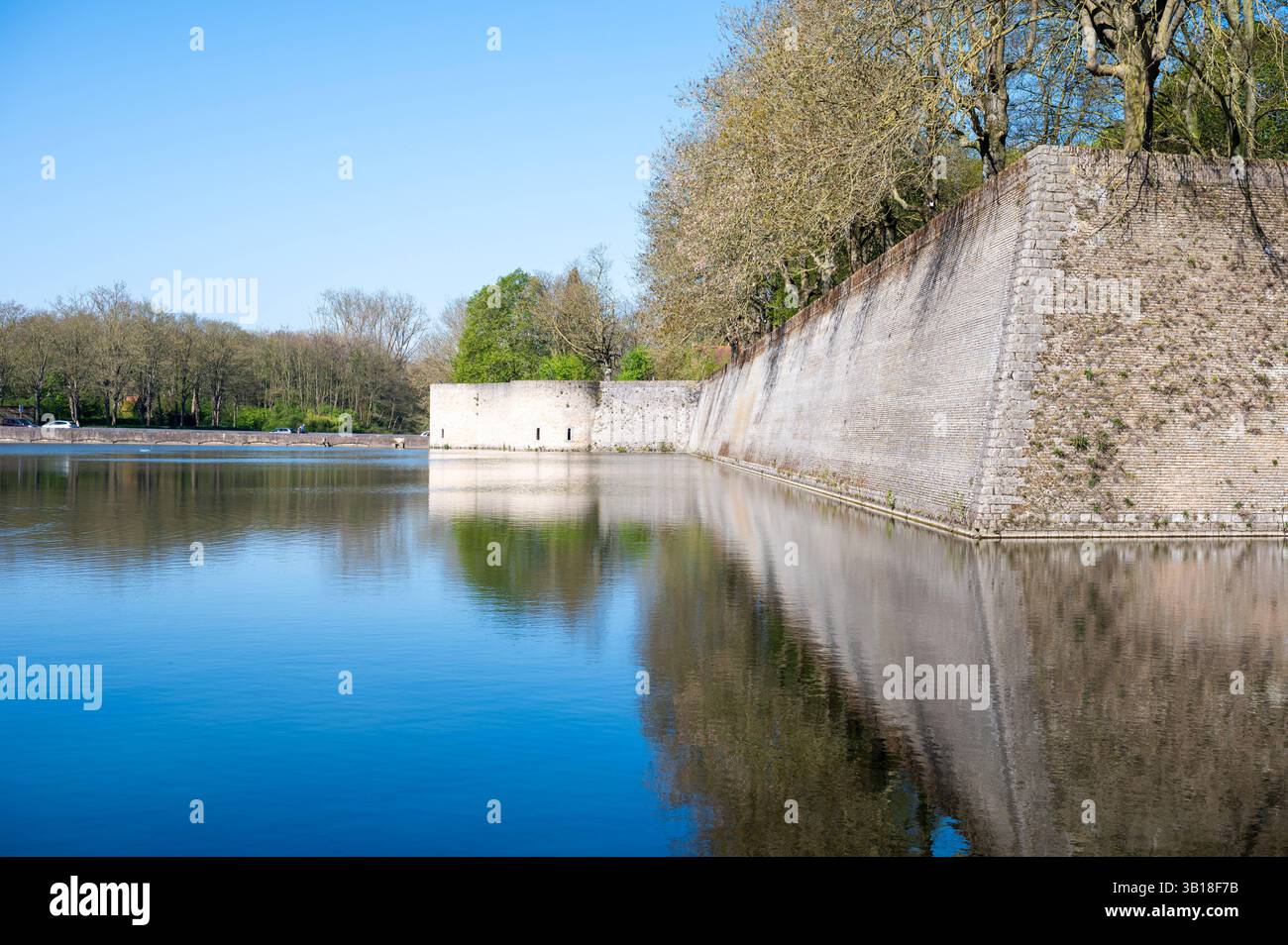 Fortification wall with natural reflections at the historical Vesten in ...