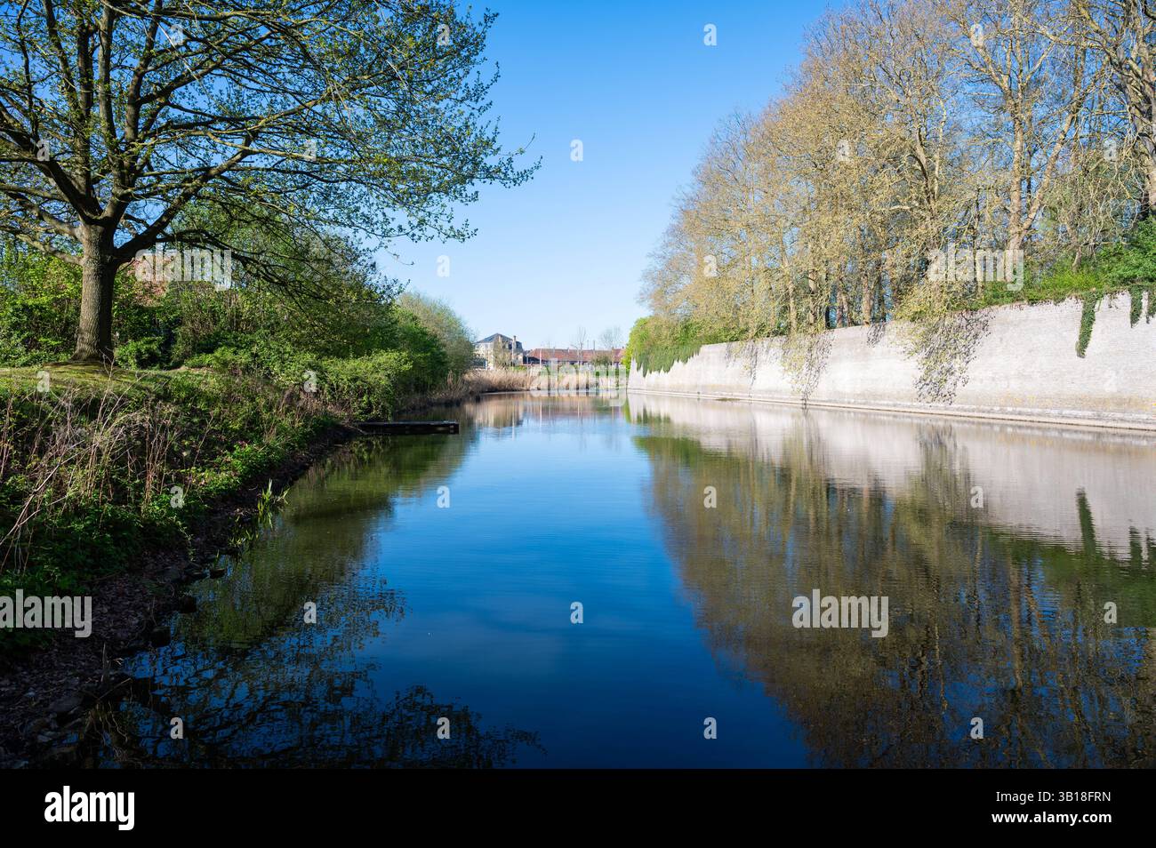 Fortification wall with natural reflections at the historical Vesten in ...