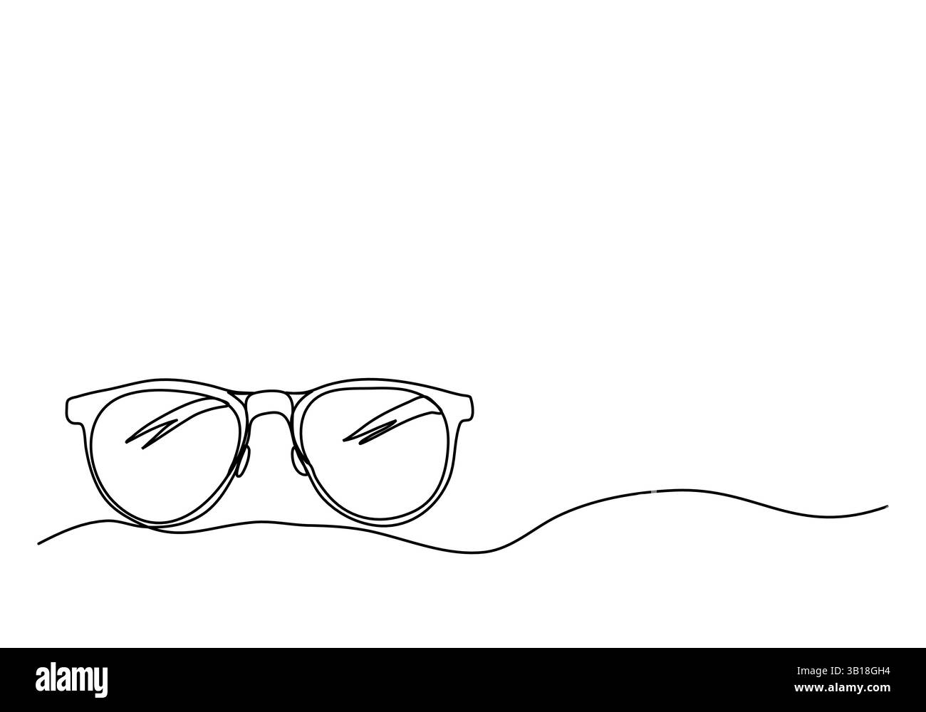 Sunglasses, one line drawing vector illustration Stock Vector Image ...