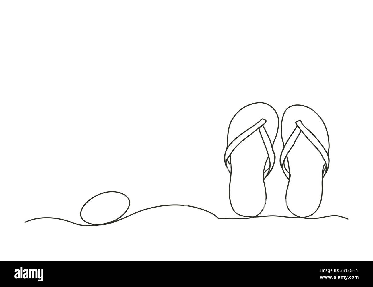 Flip-flops, one line drawing vector illustration Stock Vector Image & Art - Alamy