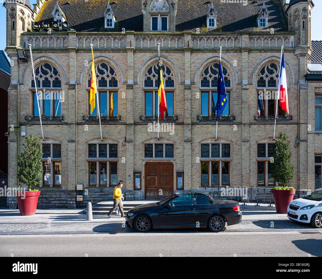 Facade of the town hall of Comines - Warneton, Hainaut, Belgium, 11 ...