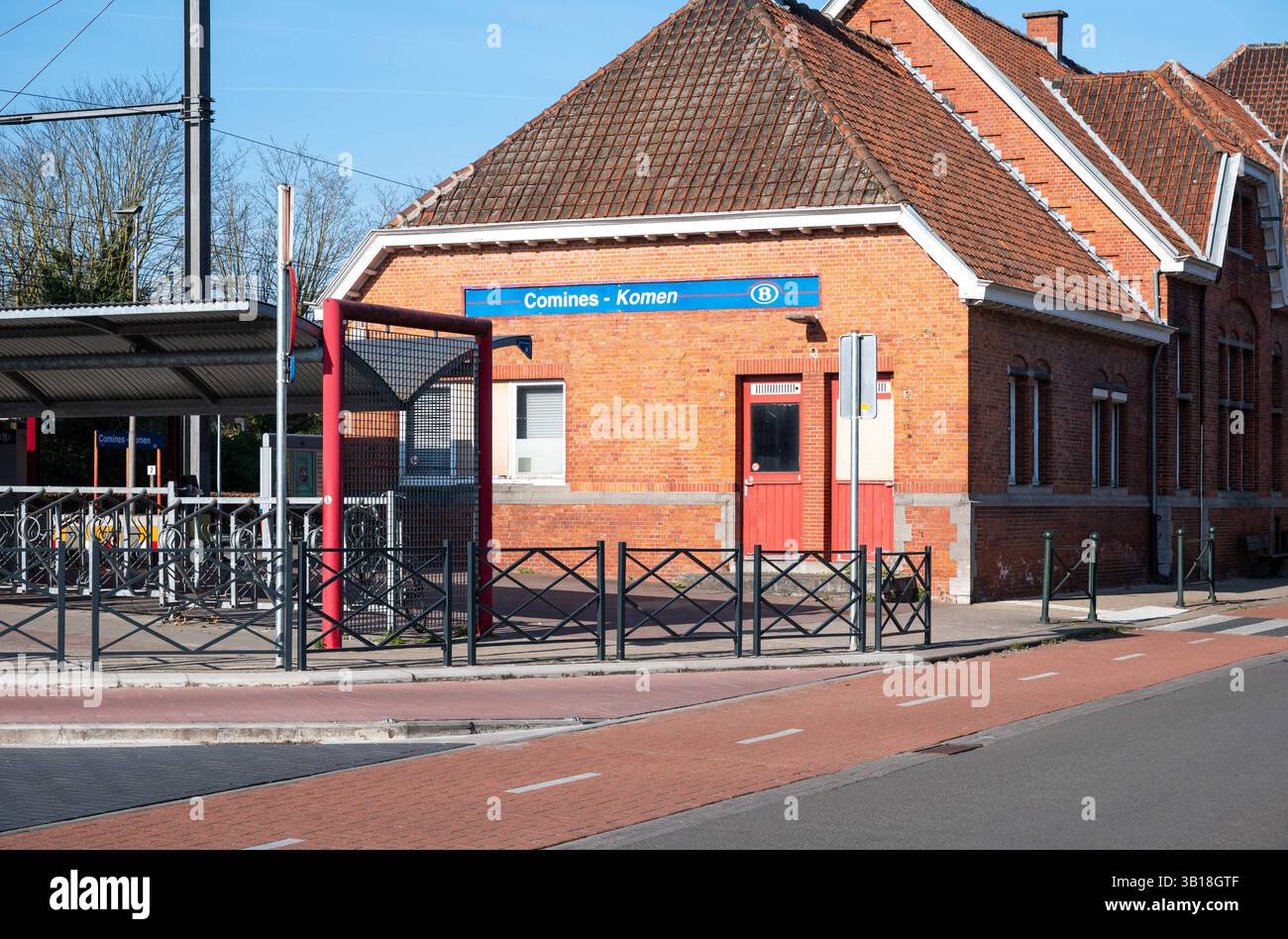The railway station of the city of Comines - Warneton, Hainaut, Belgium ...