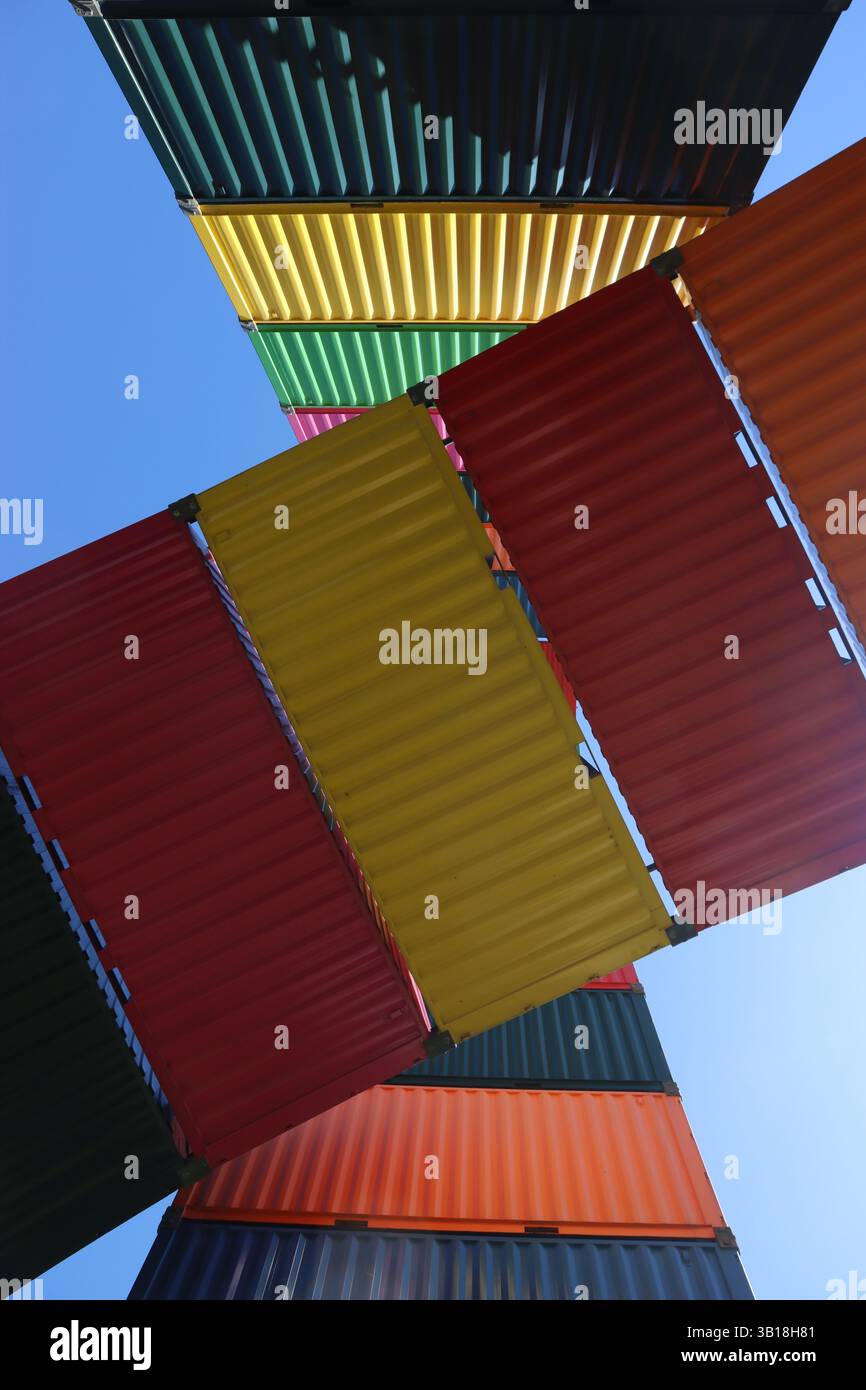 French Artwork, the «Catène de Containers » from the bottom, in Le ...