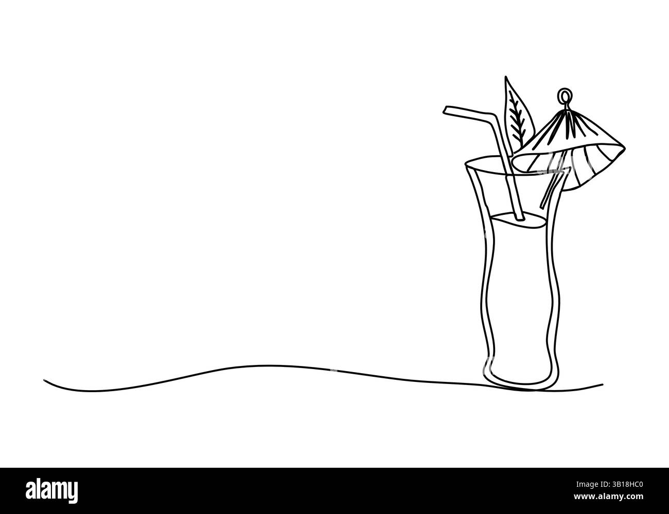 Cocktails, one line drawing vector illustration Stock Vector Image ...