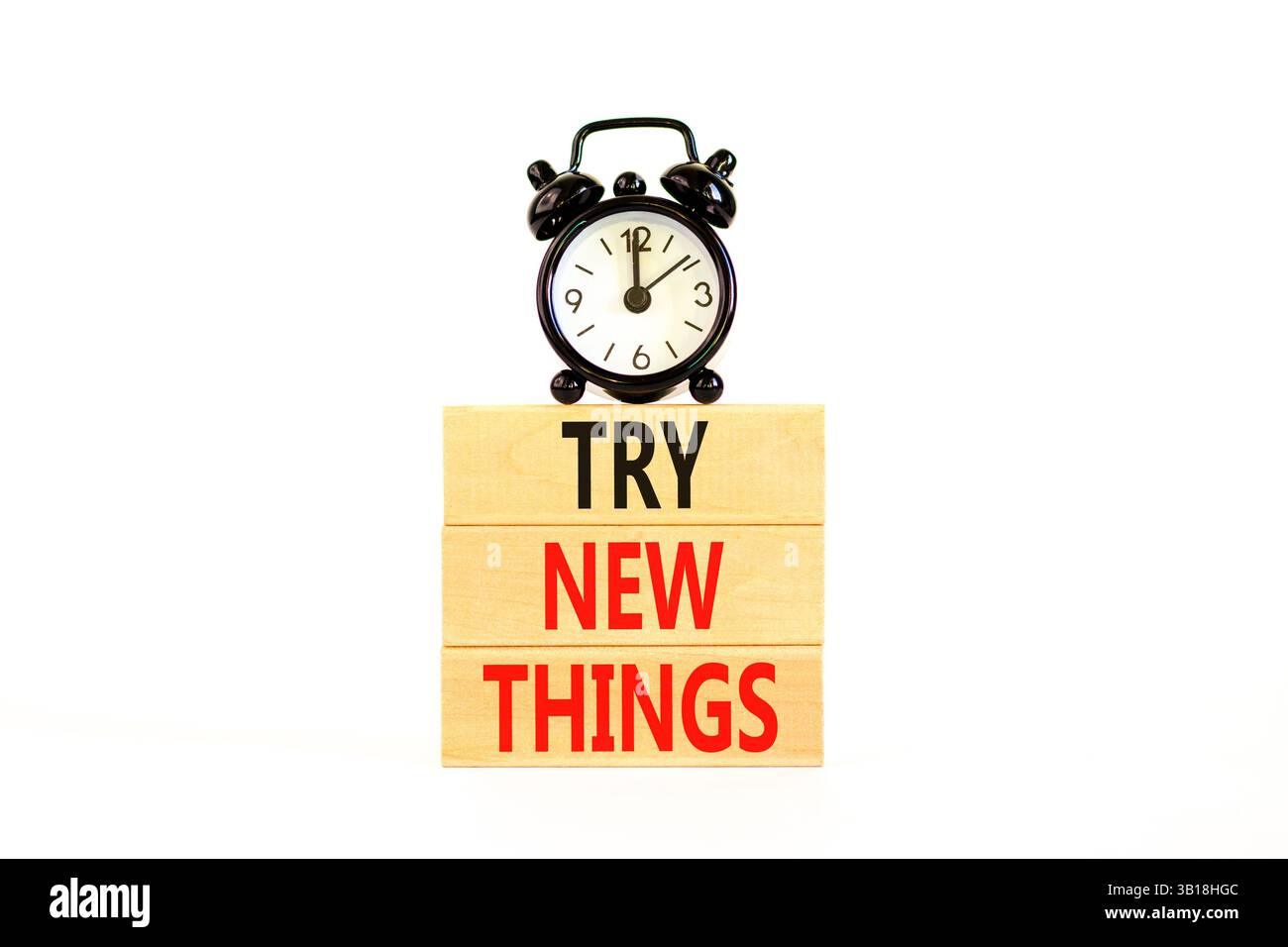 Try new things symbol. Concept words Try new things on beautiful wooden ...