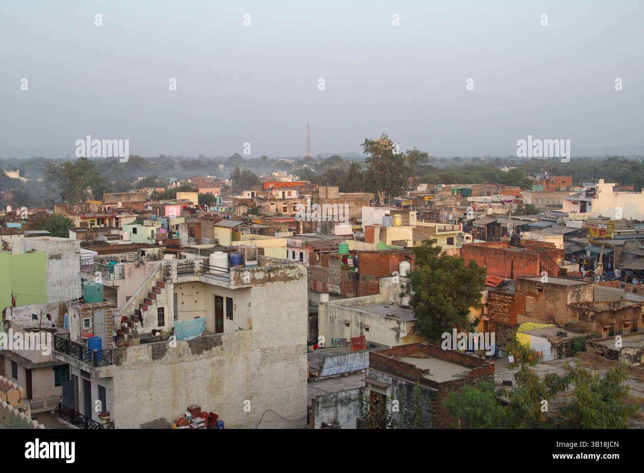 Rooftop view of the town of Suroth, in the Hindaun Block, Karauli ...