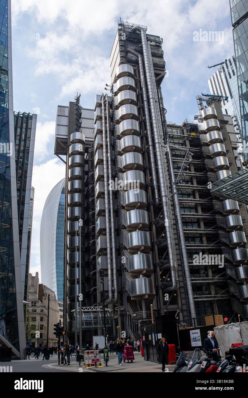 City of London, UK. 24th April, 2025. The iconic Lloyd's building in ...