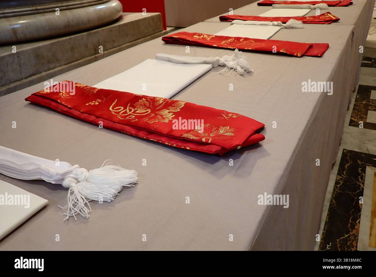 Roma, Italy. 25th Apr, 2025. Clothing of the priests who will attend ...