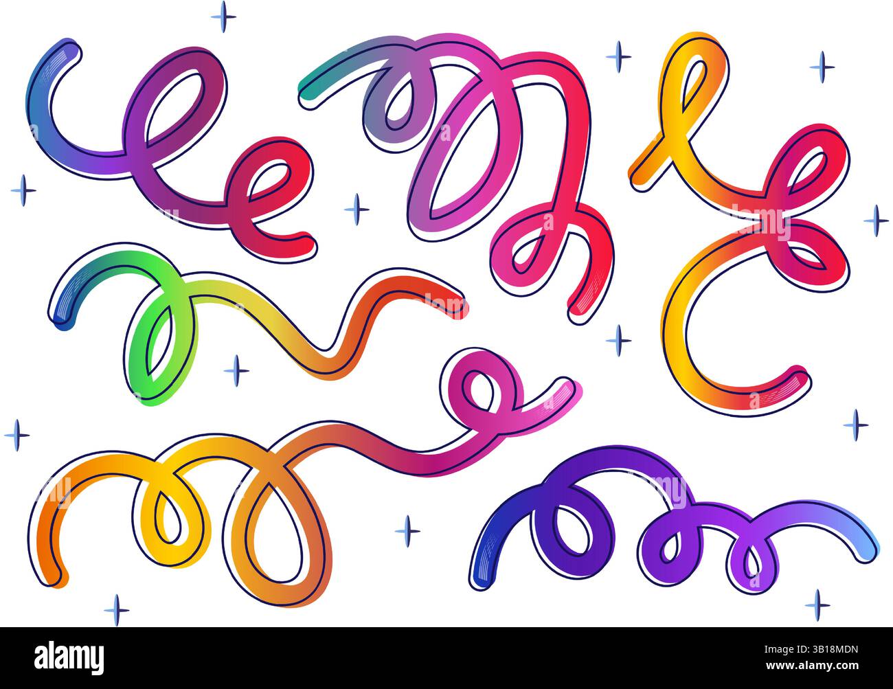 3d abstract shapes doodle Cut Out Stock Images & Pictures - Alamy