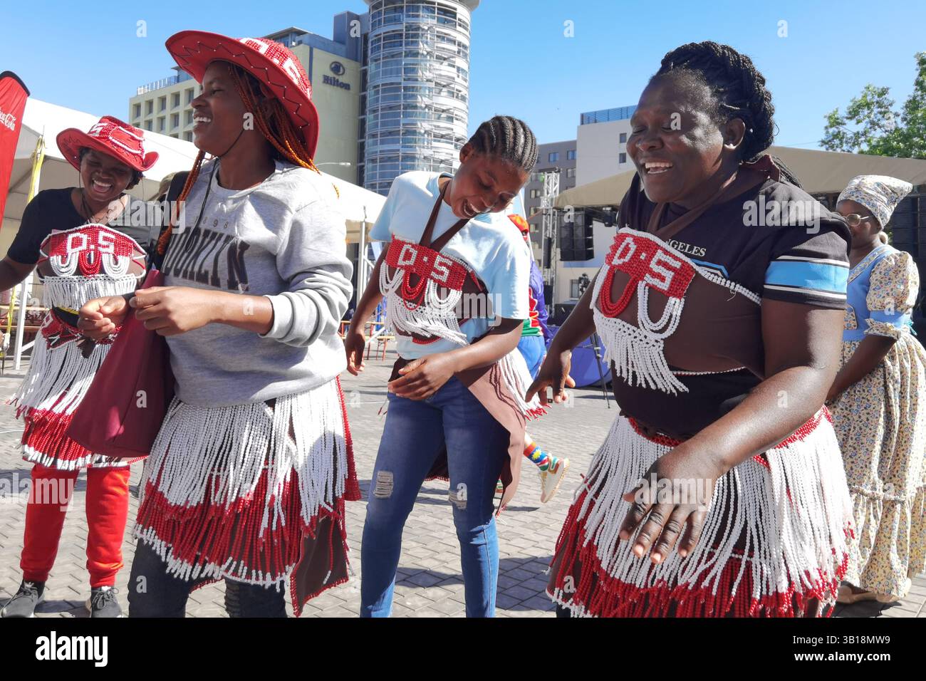 Windhoek, Namibia. 25th Apr, 2025. People perform at the annual /Ae ...