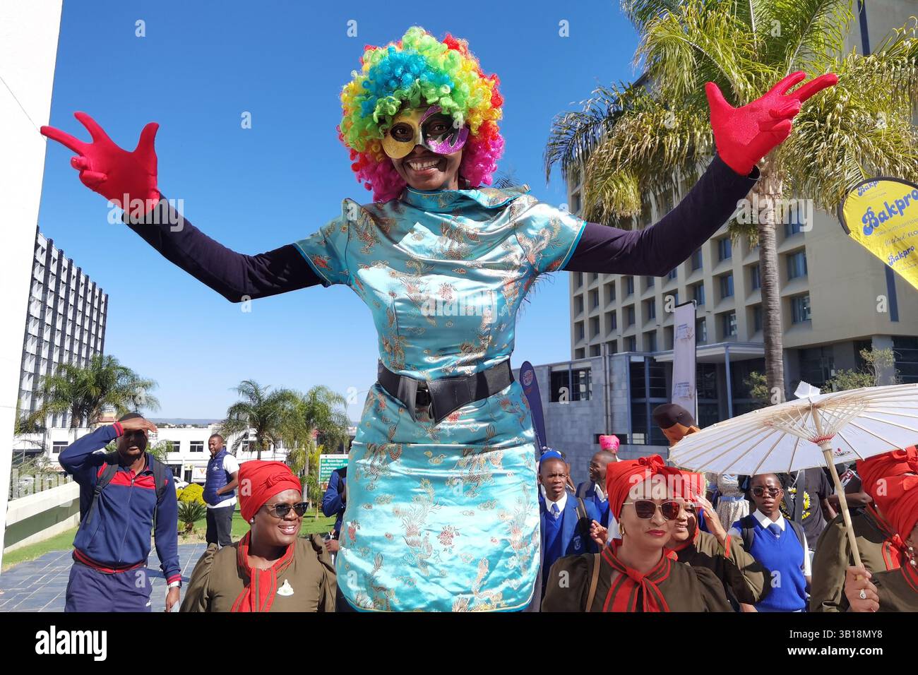 Windhoek, Namibia. 25th Apr, 2025. People perform at the annual /Ae ...