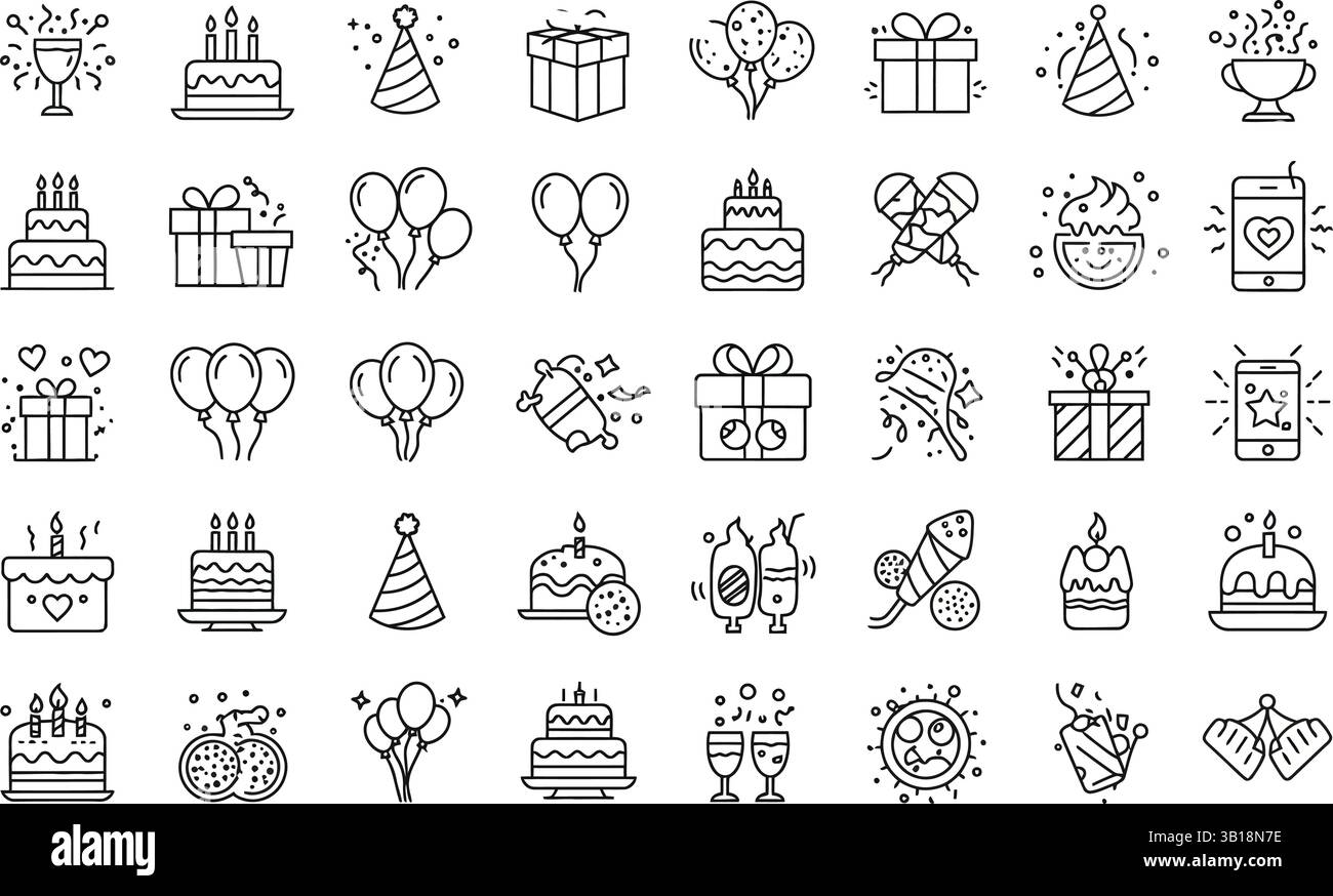 Birthday elements Stock Vector Images - Alamy