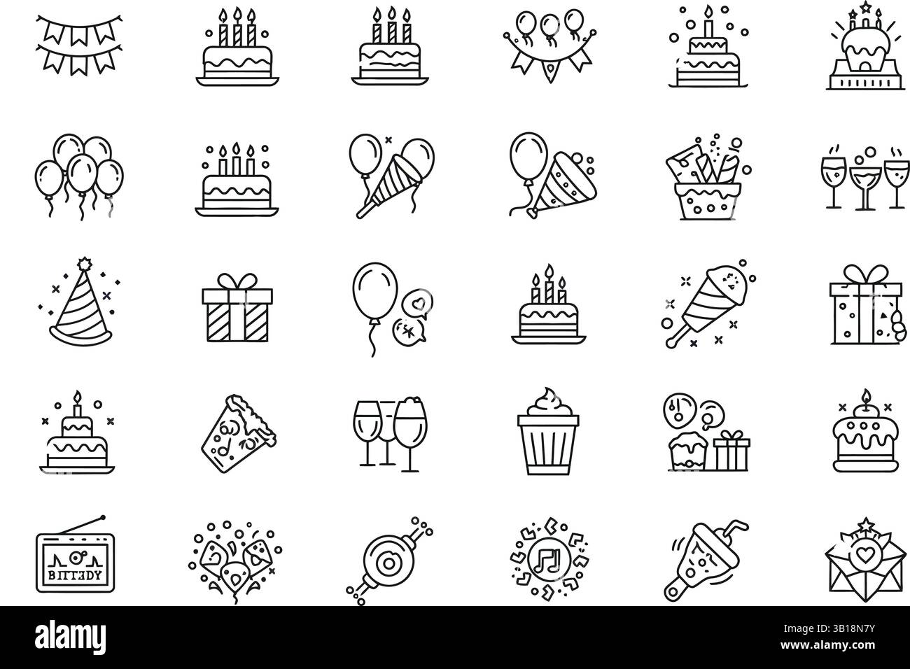 Decorative party icons hi-res stock photography and images - Alamy