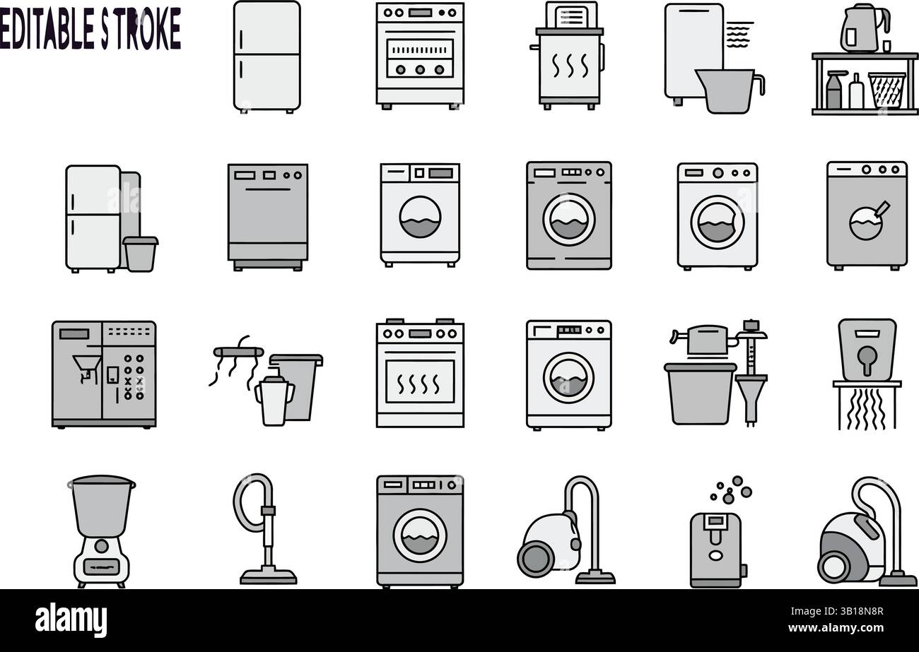 Home Appliance Icons: A Versatile Collection for Modern Living Stock Vector Image & Art - Alamy