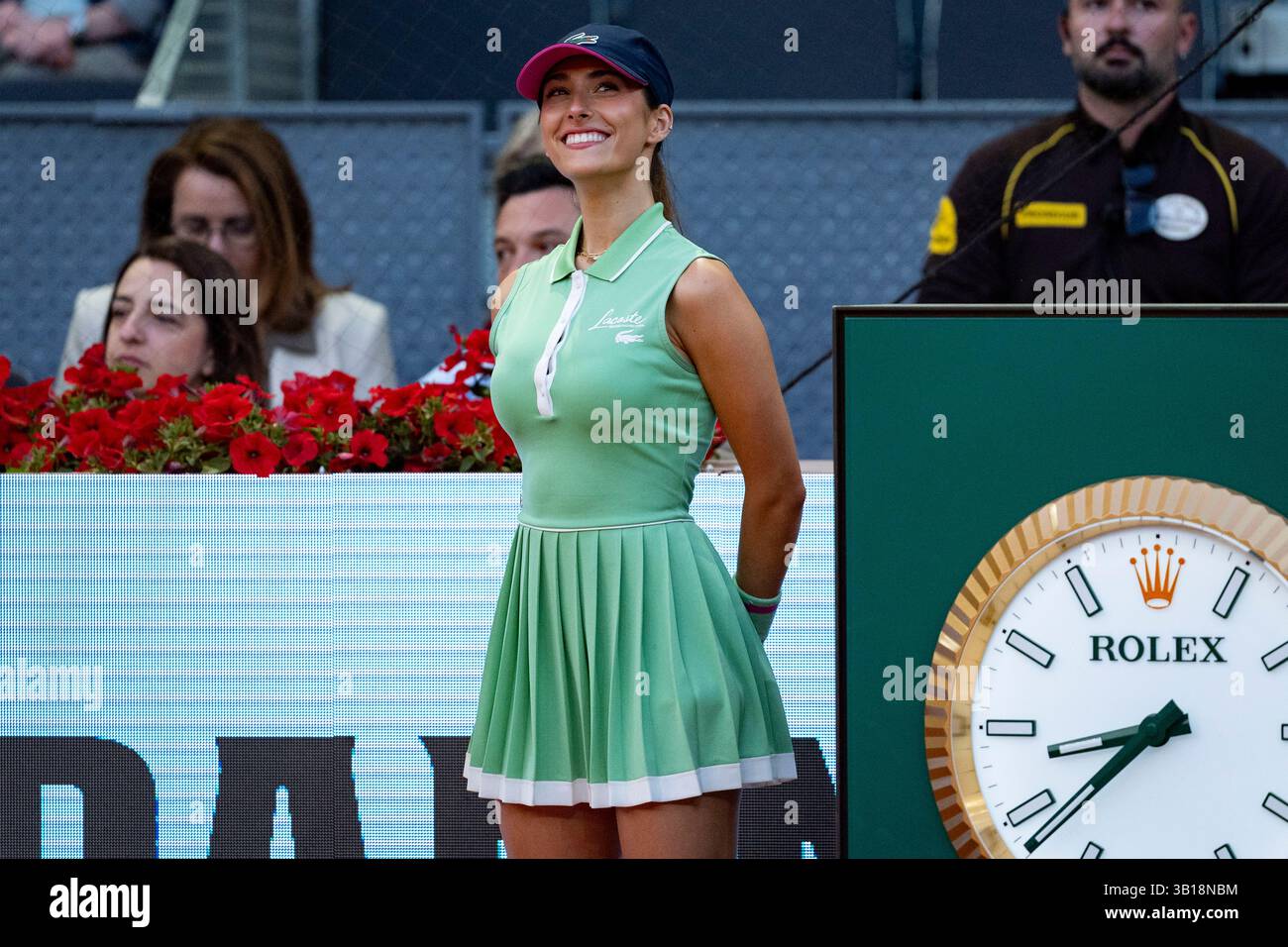 Madrid, Madrid, Spain. 25th Apr, 2025. A tennis ball girl is seen on ...