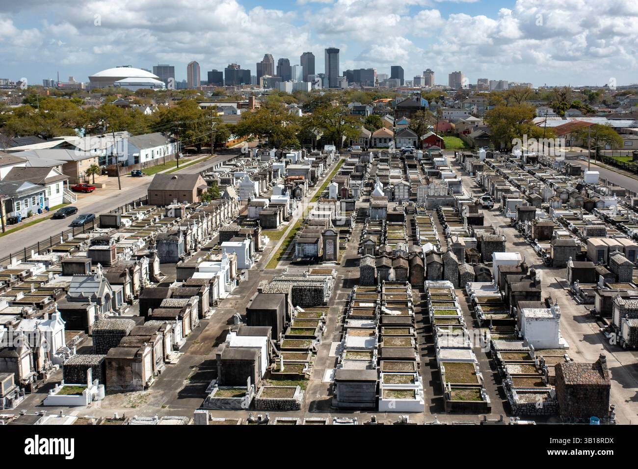 New Orleans, Louisiana - An aerial view of St. Joseph Cemetery #1, with ...