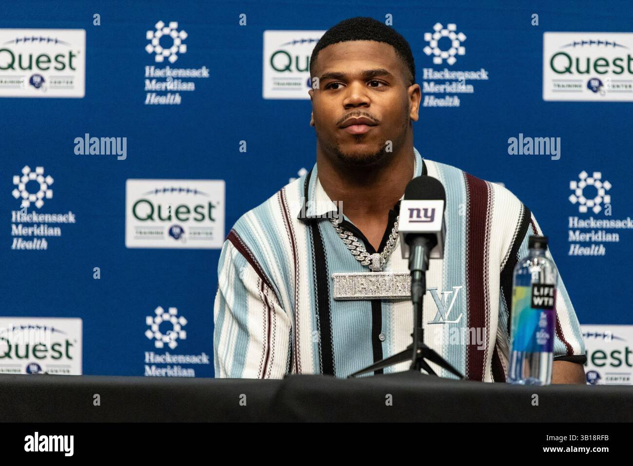 New York Giants first-round draft pick Abdul Carter speaks to reporters ...