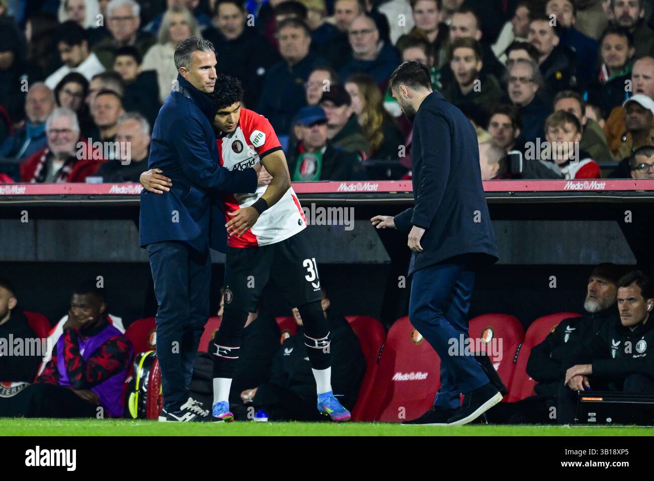 ROTTERDAM - Feyenoord coach Robin van Persie, Stephano Carrillo of ...