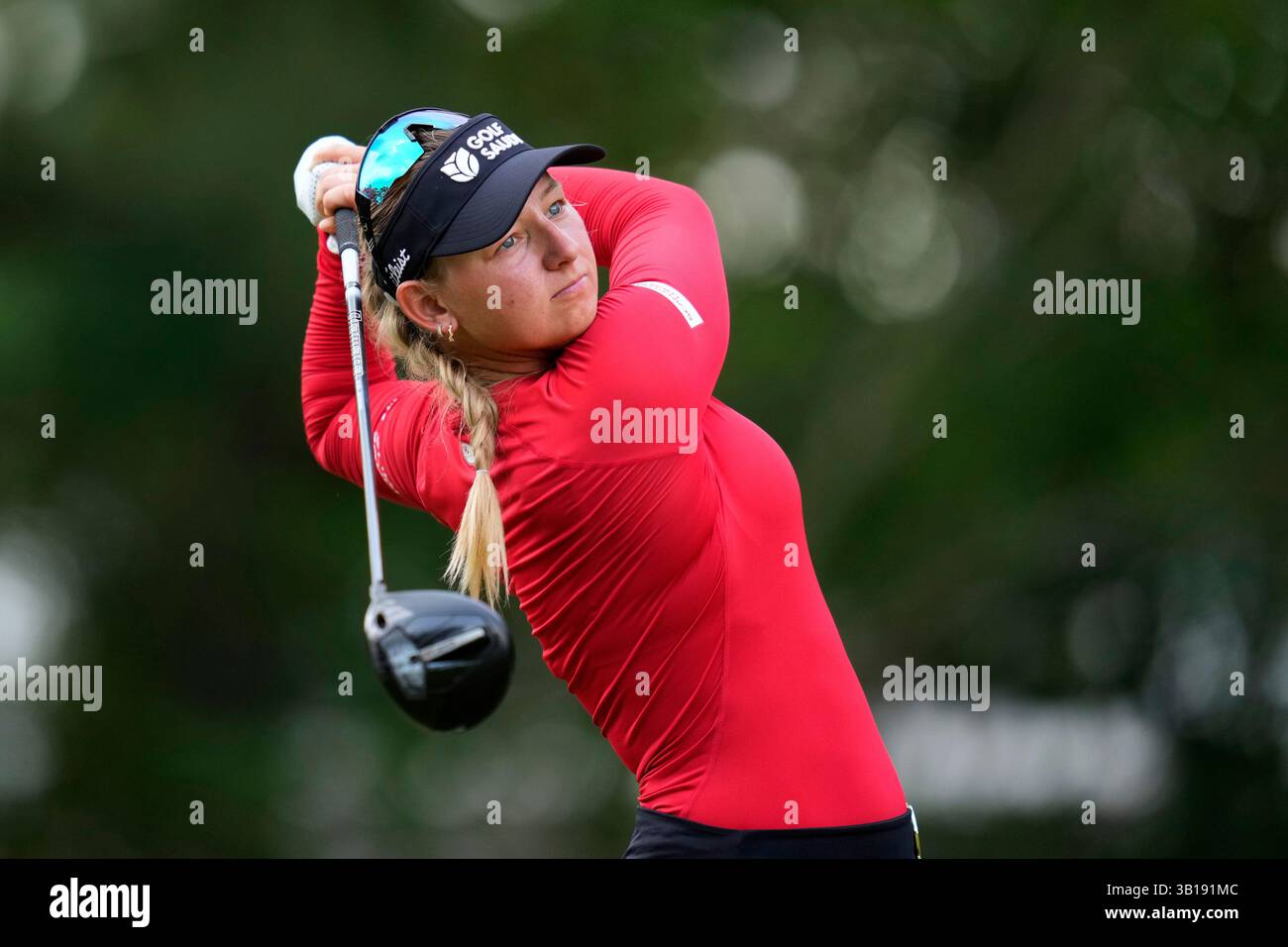Emily Kristine Pedersen, of Denmark, hits on the sixth hole during the ...