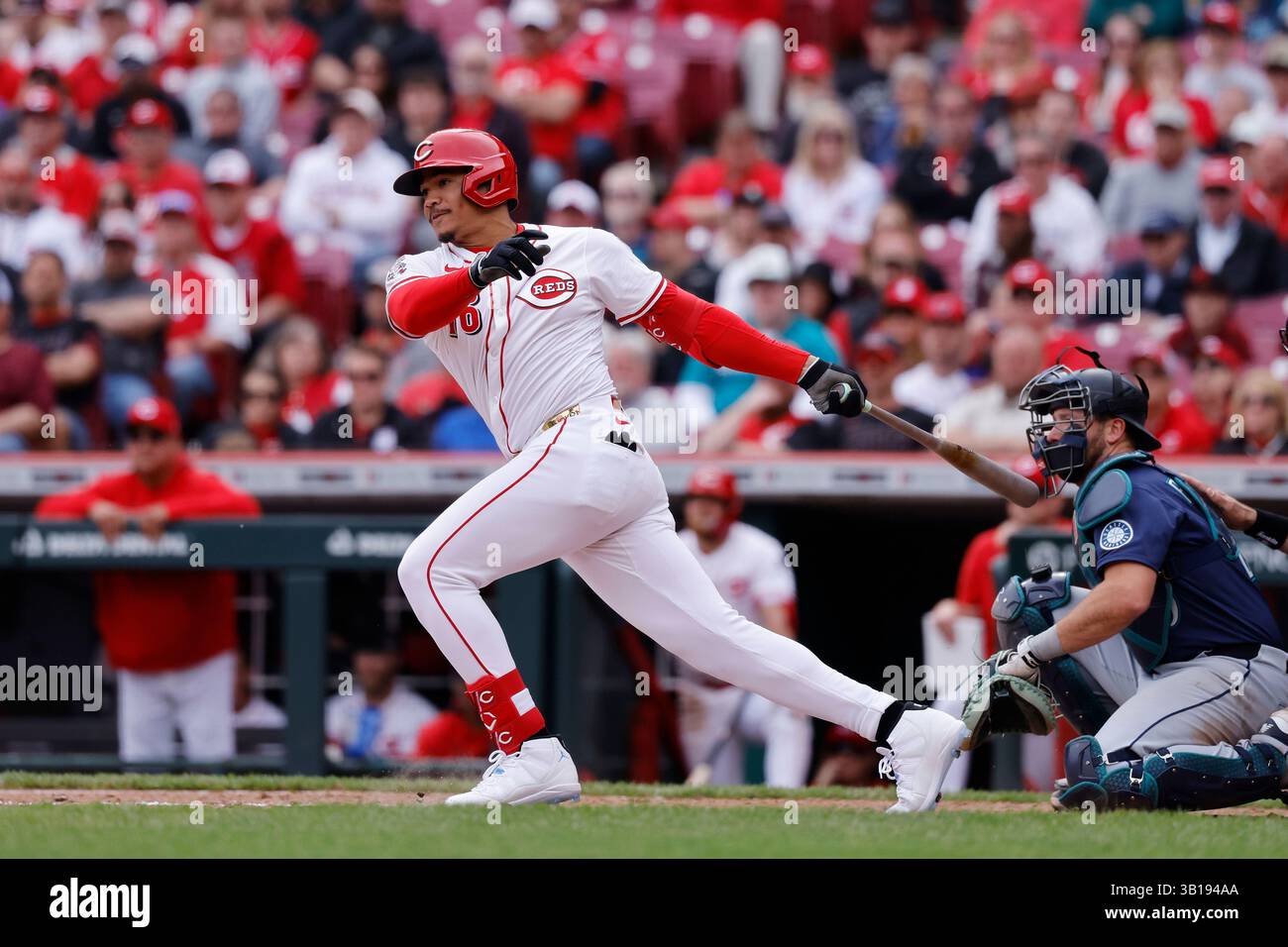 CINCINNATI, OH - APRIL 17: Cincinnati Reds third baseman Noelvi Marte ...