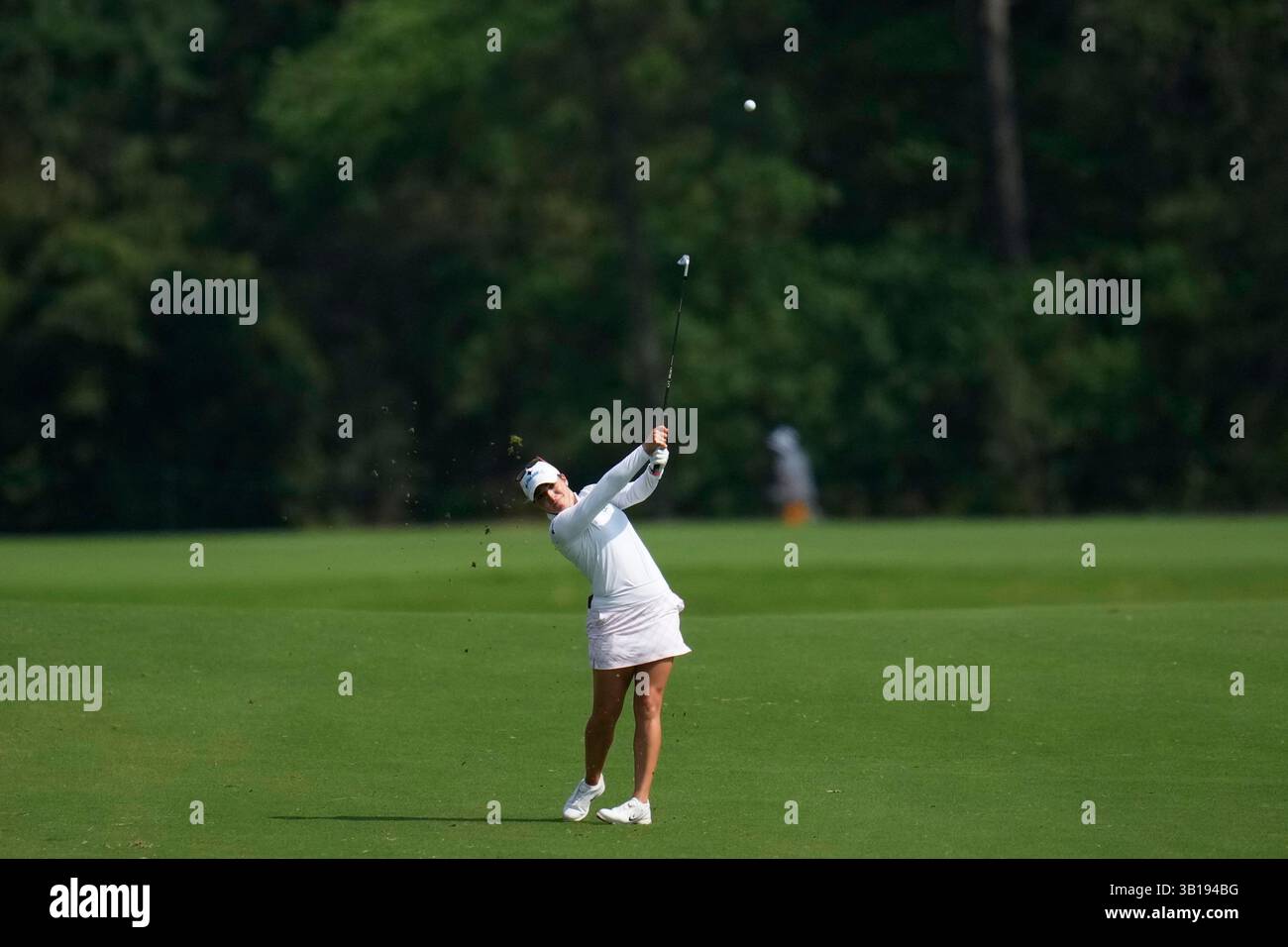 Gaby Lopez, of Mexico, hits on the fifth hole during the second round ...