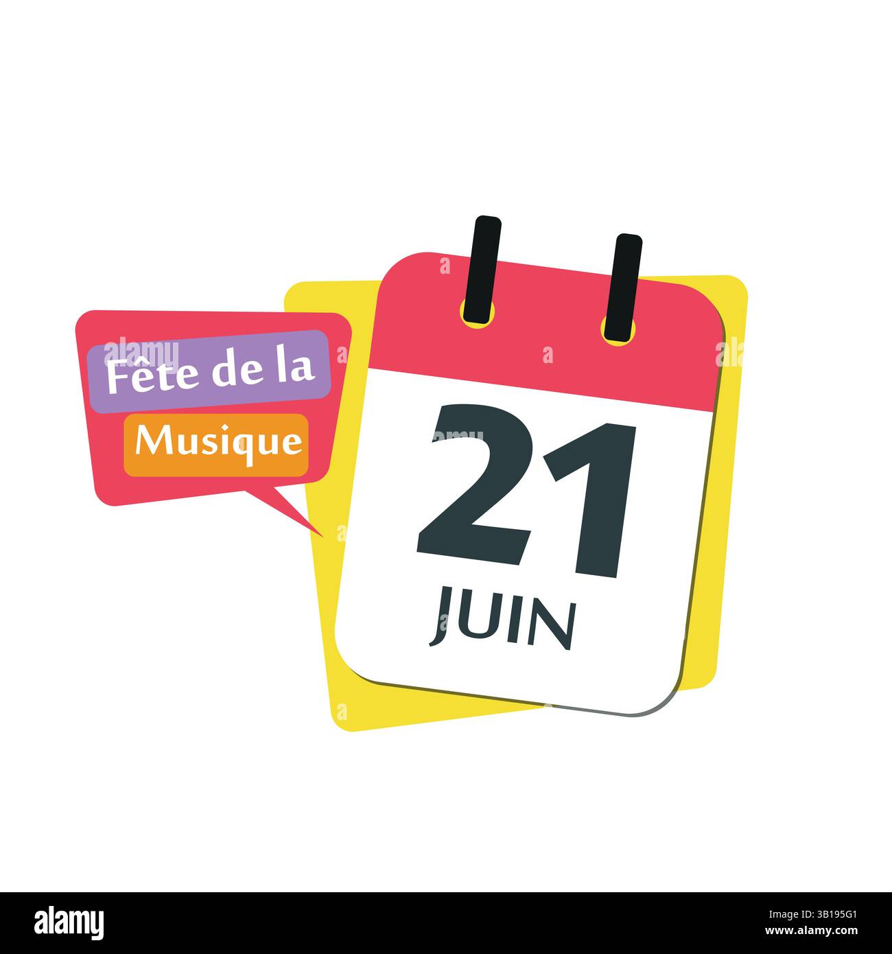 french june 21 calendar date french world music day Stock Vector Image ...