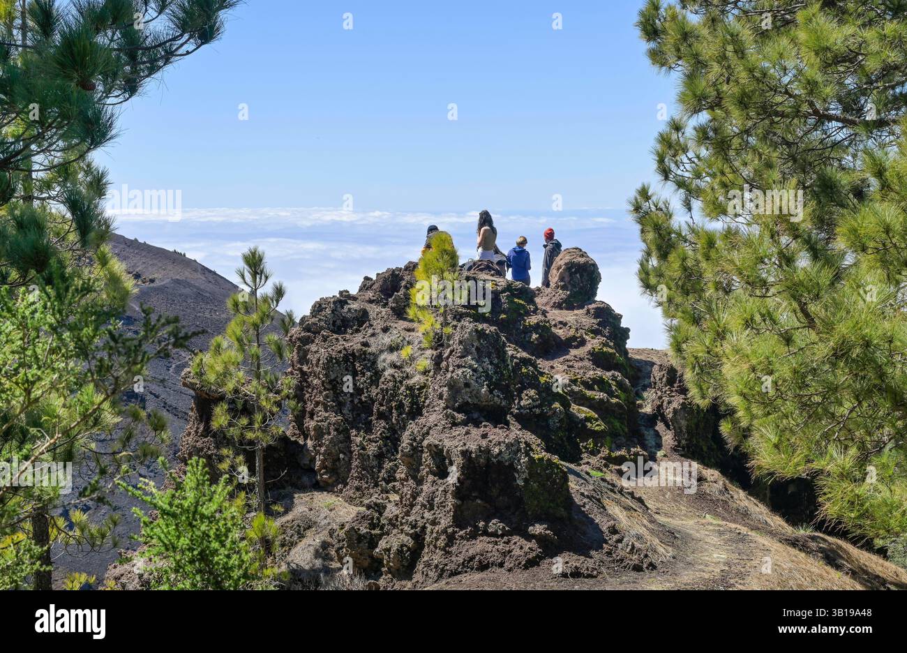Aussichtspunkt am Lavasee Lavas la Malforada am Crater del Duraznero ...