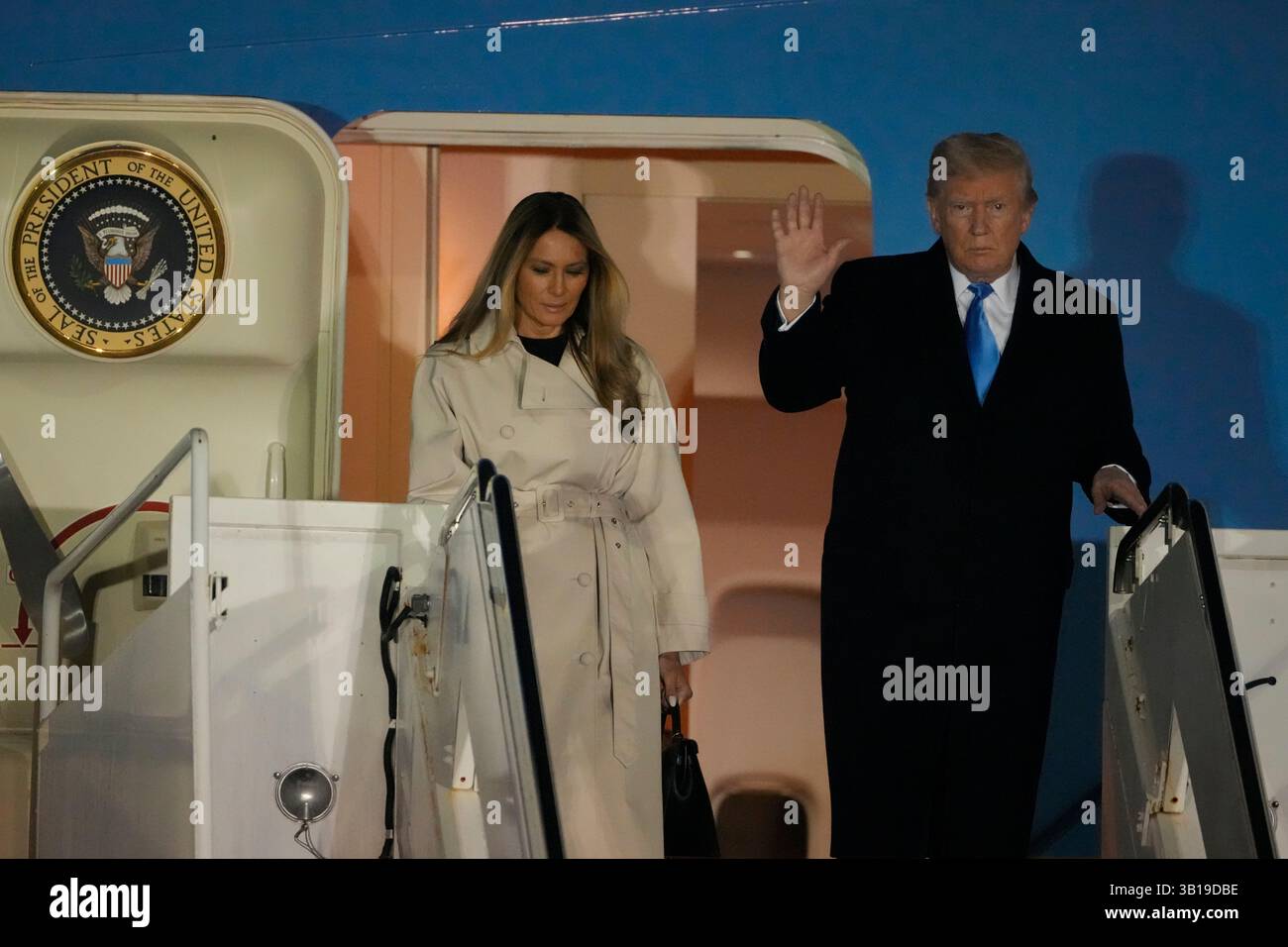 CORRECTS DATE - President Donald Trump and first lady Melania Trump ...