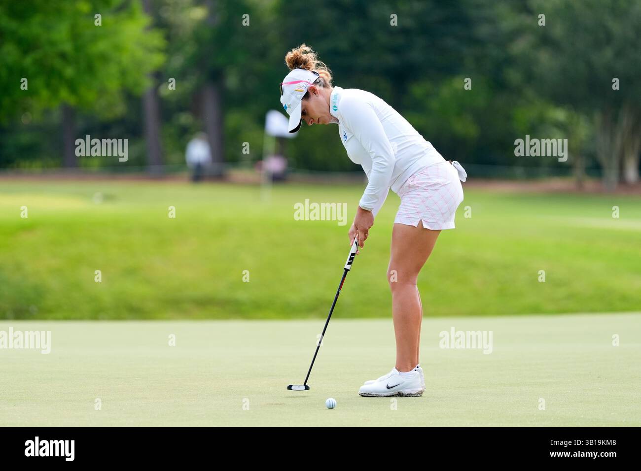 Gaby Lopez, of Mexico, putts on the fifth hole during the second round ...