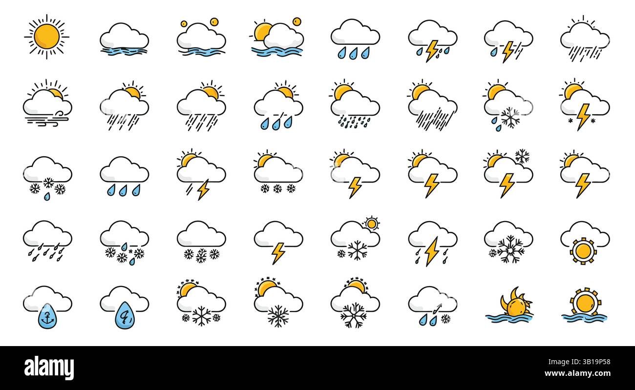 Meteorological graphic symbols hi-res stock photography and images - Alamy