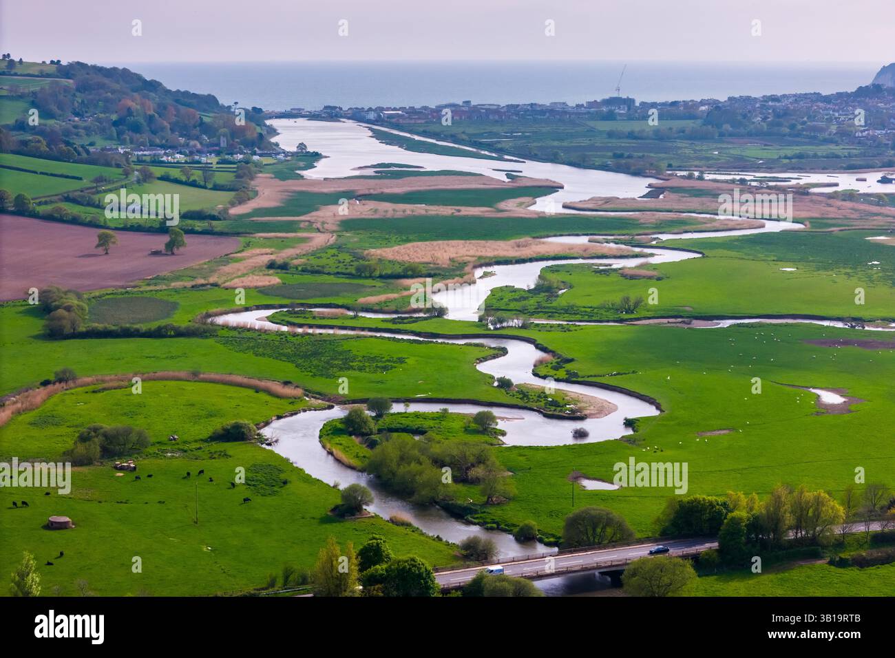 Colyford, Devon, UK. 25th April 2025. UK Weather. General aerial view ...