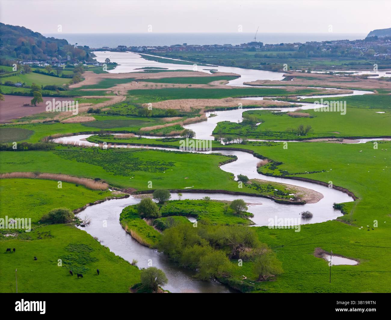 Colyford, Devon, UK. 25th April 2025. UK Weather. General aerial view ...