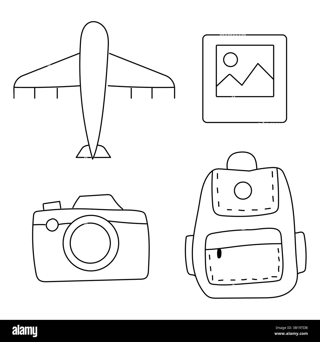 Beach doodle Black and White Stock Photos & Images - Alamy