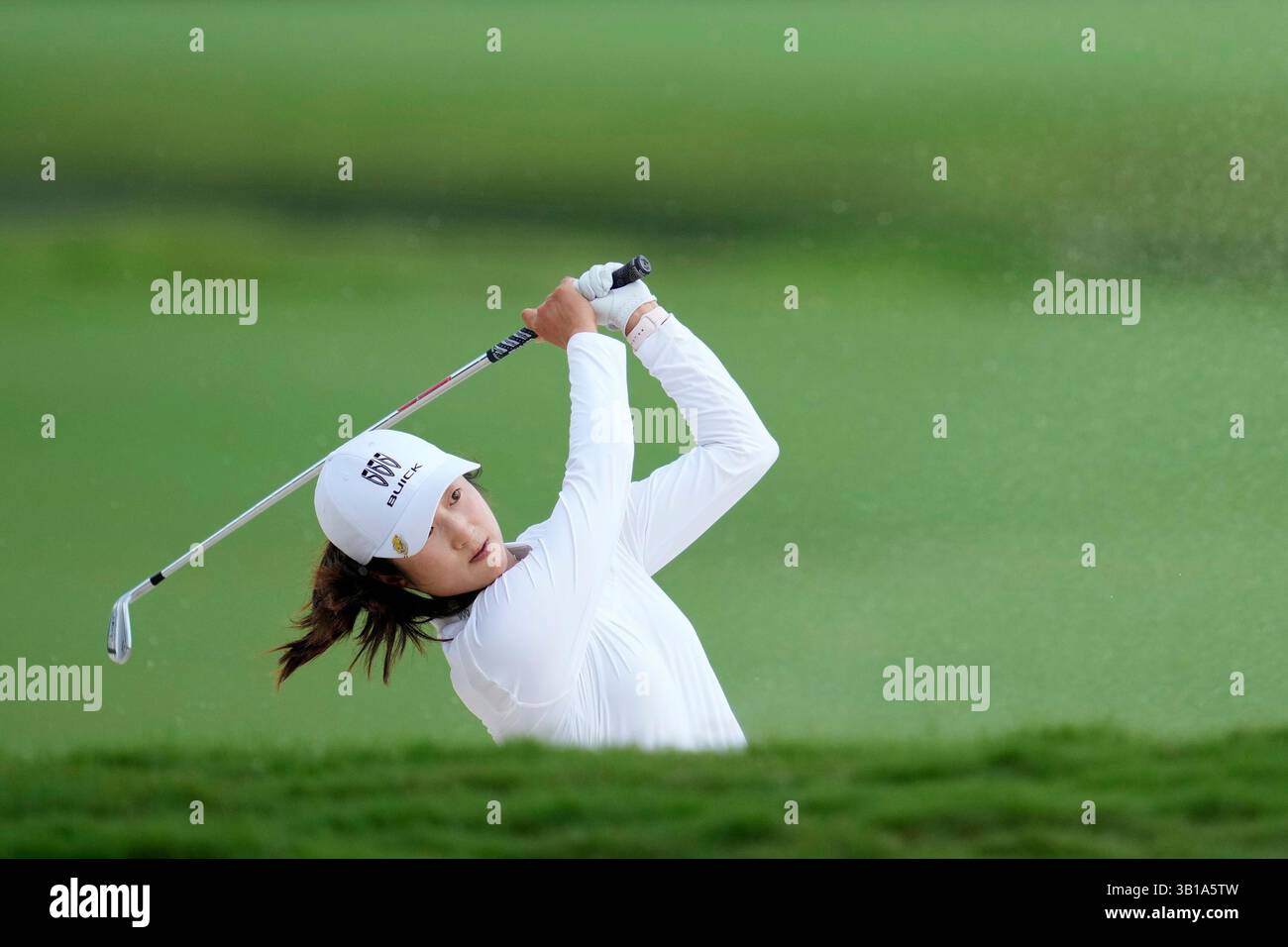 Yu Liu, of China, hits on the fifth hole during the second round of the Chevron Championship ...