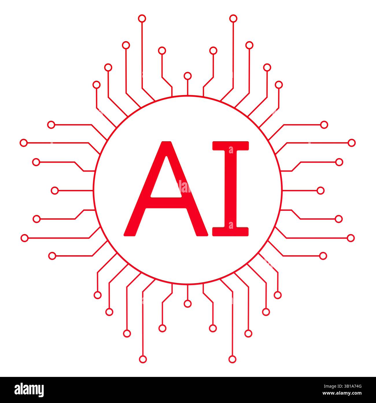 Artificial Intelligence and machine learning technology logotype, 3D ...